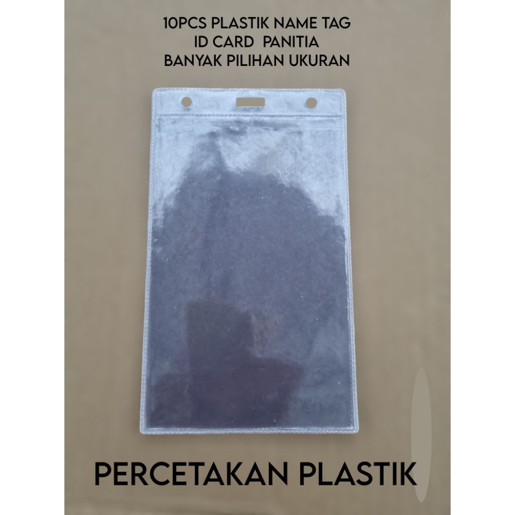 Jual 1pack PLASTIK ID CARD PANITIA NAME TAG isi 10PCS BANYAK PILIHAN ...