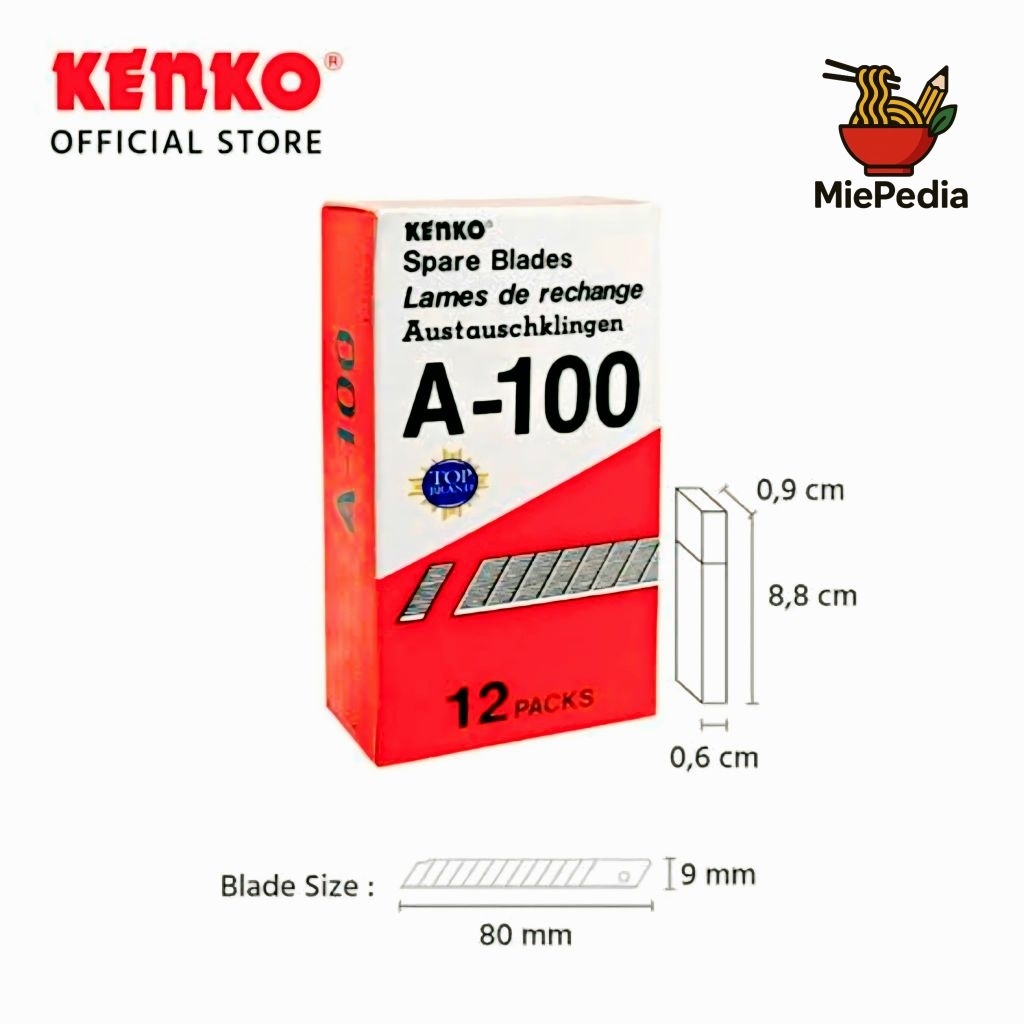 Jual ISI / REFILL CUTTER KENKO A100 - ISI CUTTER KECIL 12pcs | Shopee ...