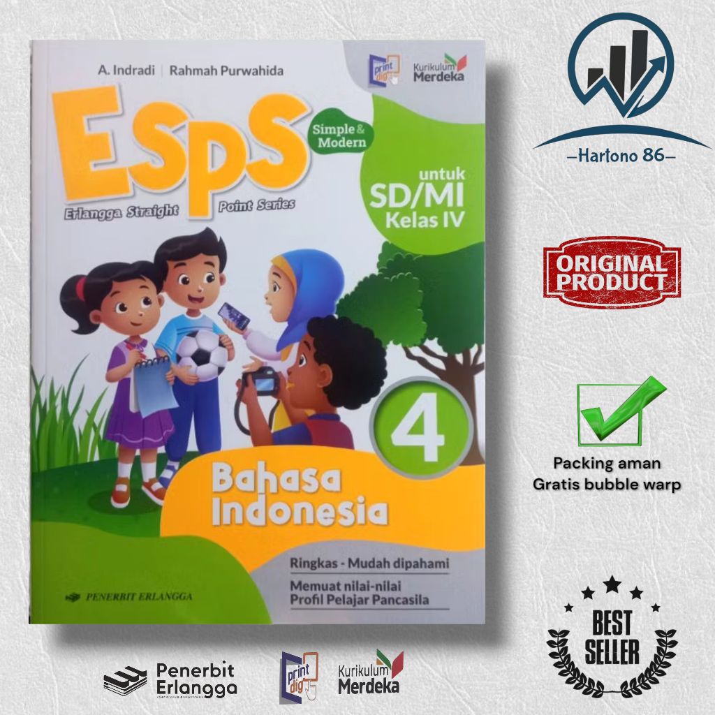 Jual Buku ESPS Bahasa Indonesia Erlangga SD/MI kelas 4 kurikulum merdeka | Shopee Indonesia