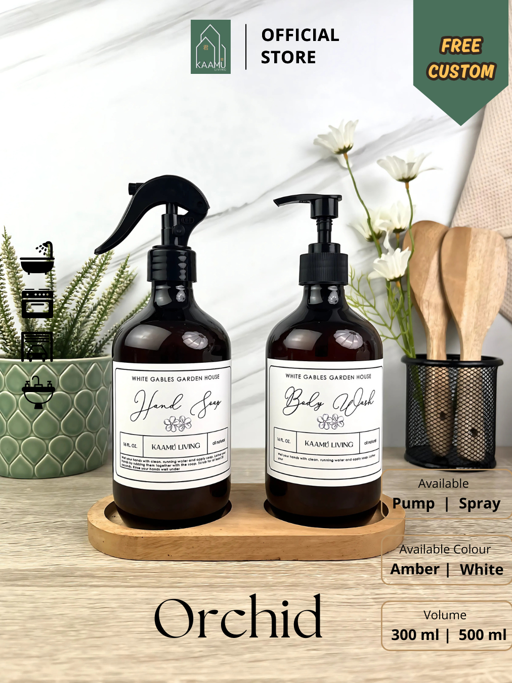 Jual KAAMU LIVING - ORCHID | Botol Refill Disinfectant Spray Glass ...