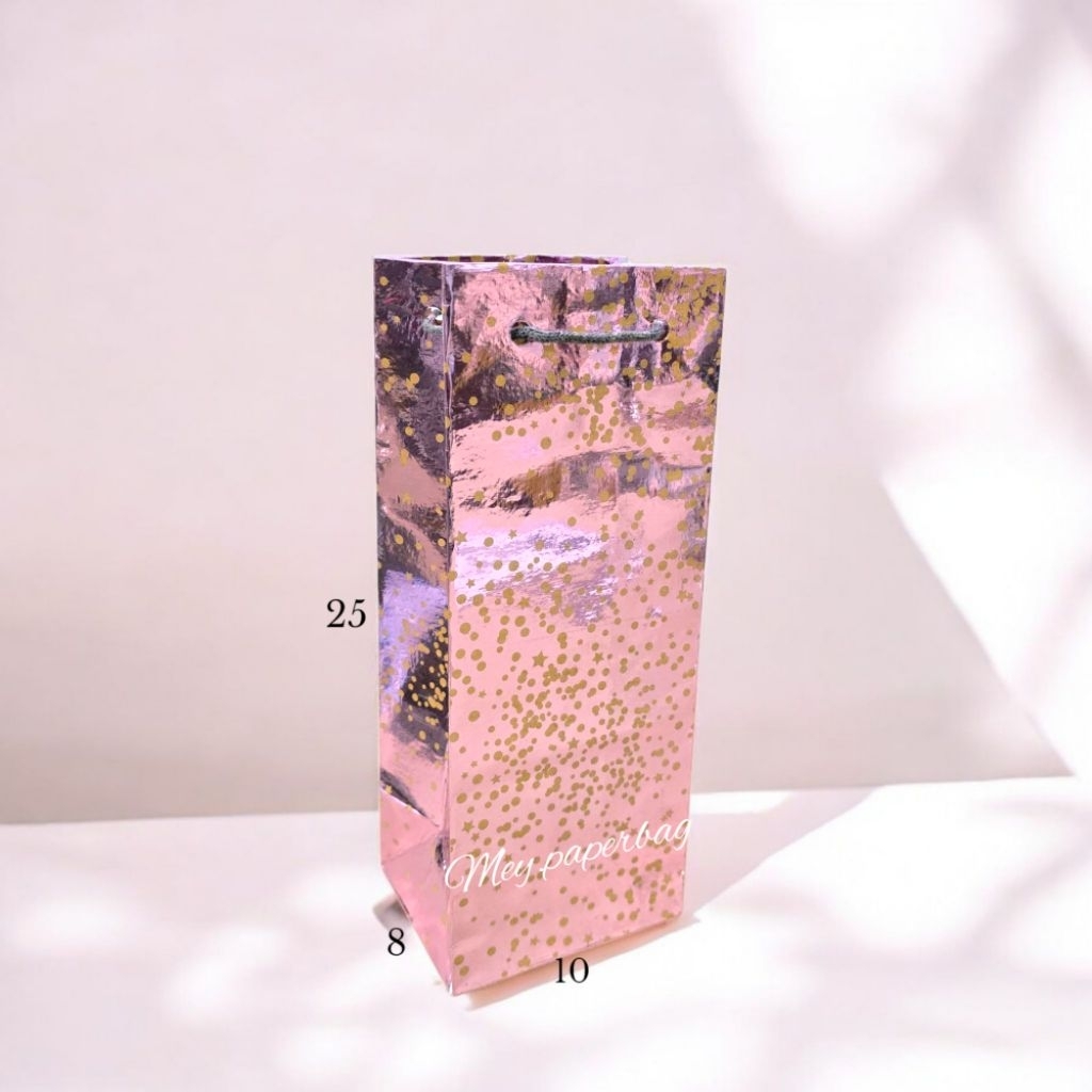 Jual Paper Bag Botol Pinky Laminasi Uk 10x8x25 | Shopee Indonesia