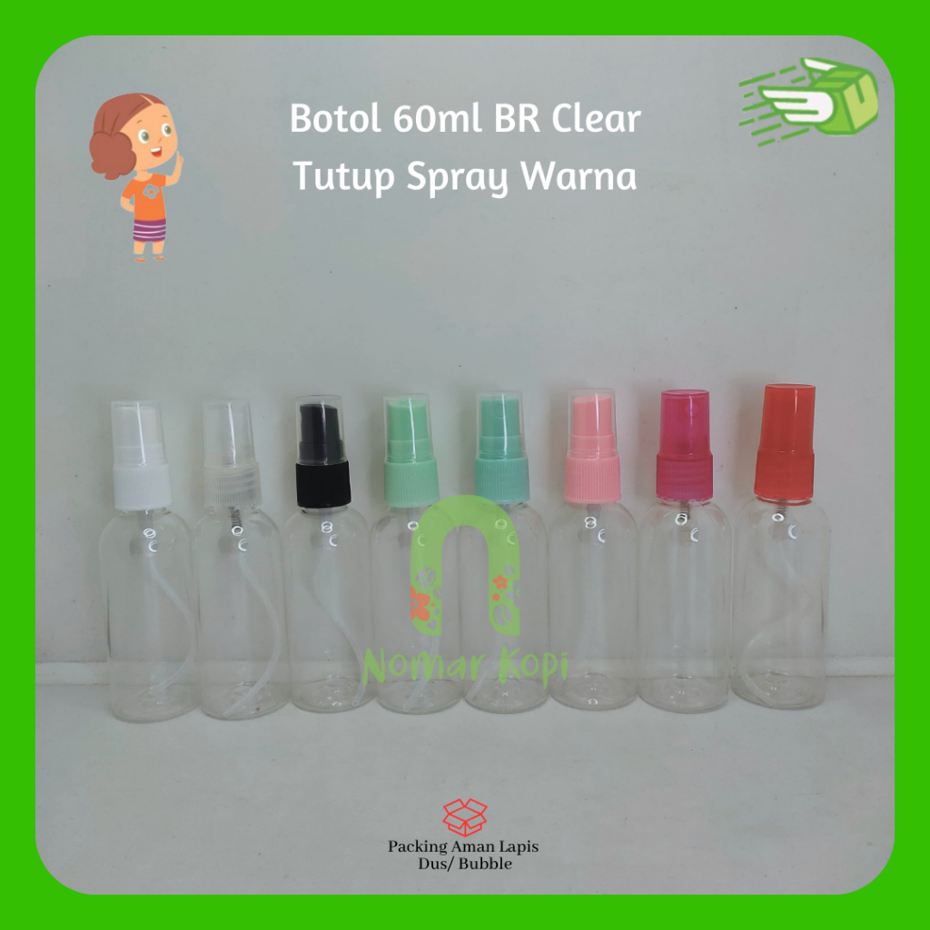 Jual Botol Clear BR 20ml Spray Putih Bahan PET Tebal HARGA GROSIR Neck ...