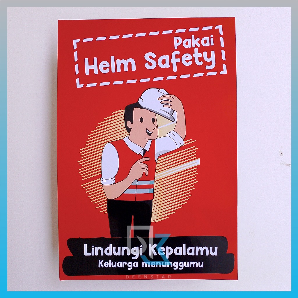 Jual Poster Pakai Helm Safety, Keselamatan Kerja, K3, Poster Lingkungan ...