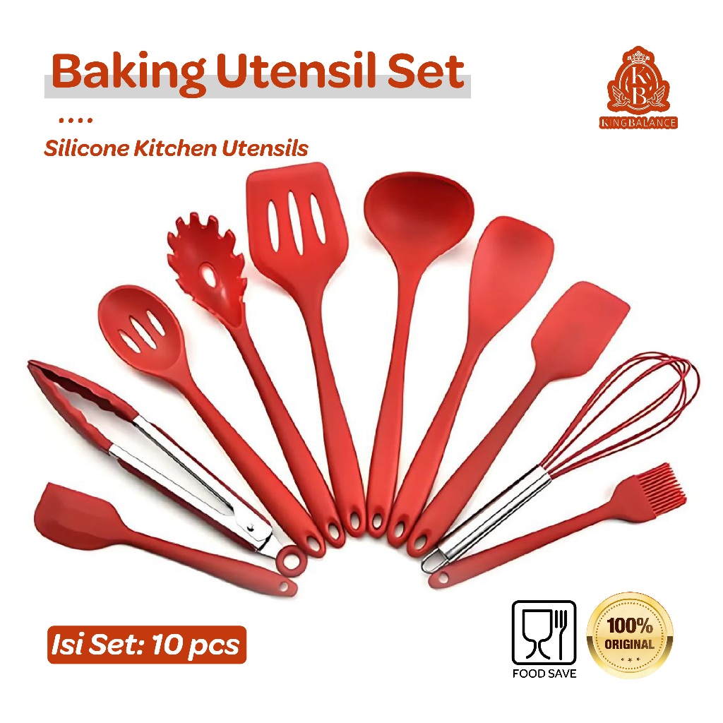 Jual KING BALANCE Dieci 10 in 1 Set Silicone Kitchen Utensil Spatula ...