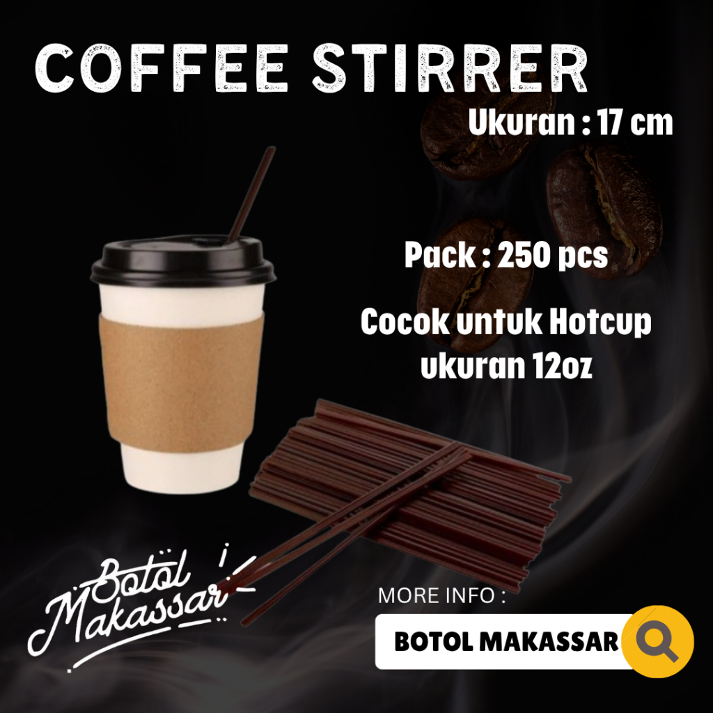 Jual Coffee Stirrer 17 cm Sedotan / Straw / Pengaduk untuk Minuman ...