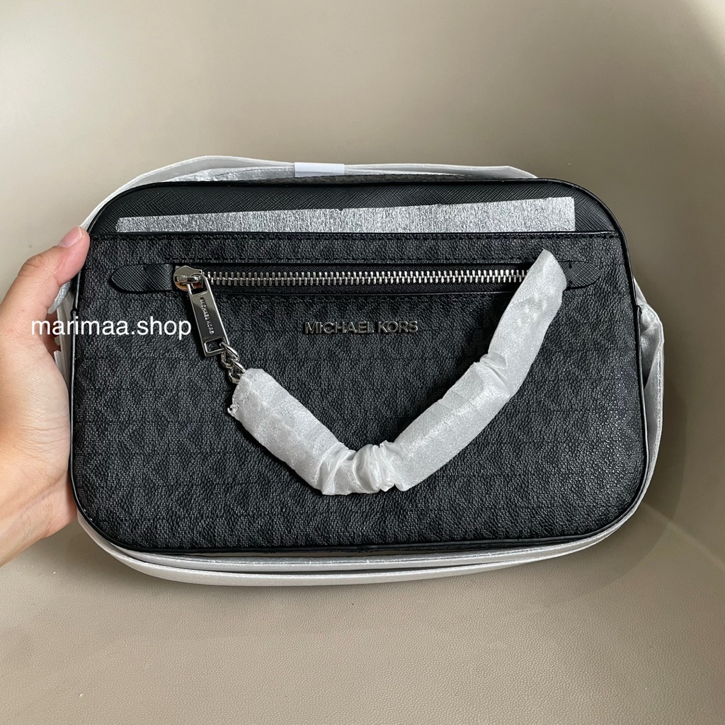 Jual Tas jetset chain mk signature black silver crossbody bag | Shopee ...
