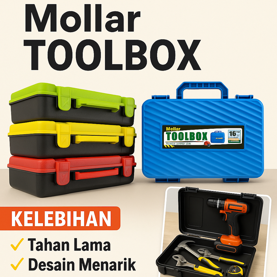 Jual MOLLAR Tool Box Kotak Perkakas 16" inch ToolBox Plastik Serbaguna Tool Kit Box Kotak Alat ...