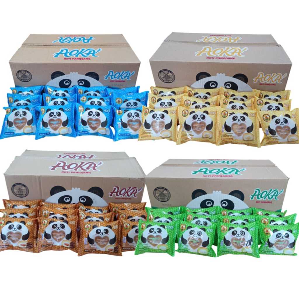 Jual 1 Dus Roti Panggang AOKA Panda 60gr 4 Variant Rasa | Shopee Indonesia
