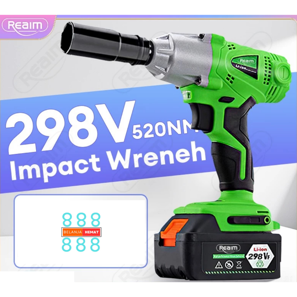 Jual Reaim Impact 288V+ 1 Battery - Bor Impact Baterai Cordless Electric Wrench - Bor Cordless ...