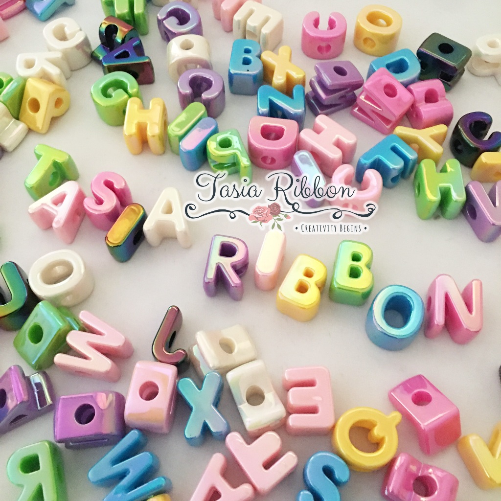 Jual [3pc] Manik Luxury UV Colorfull Dove Huruf Alphabet 3D/Manik Abjad ...