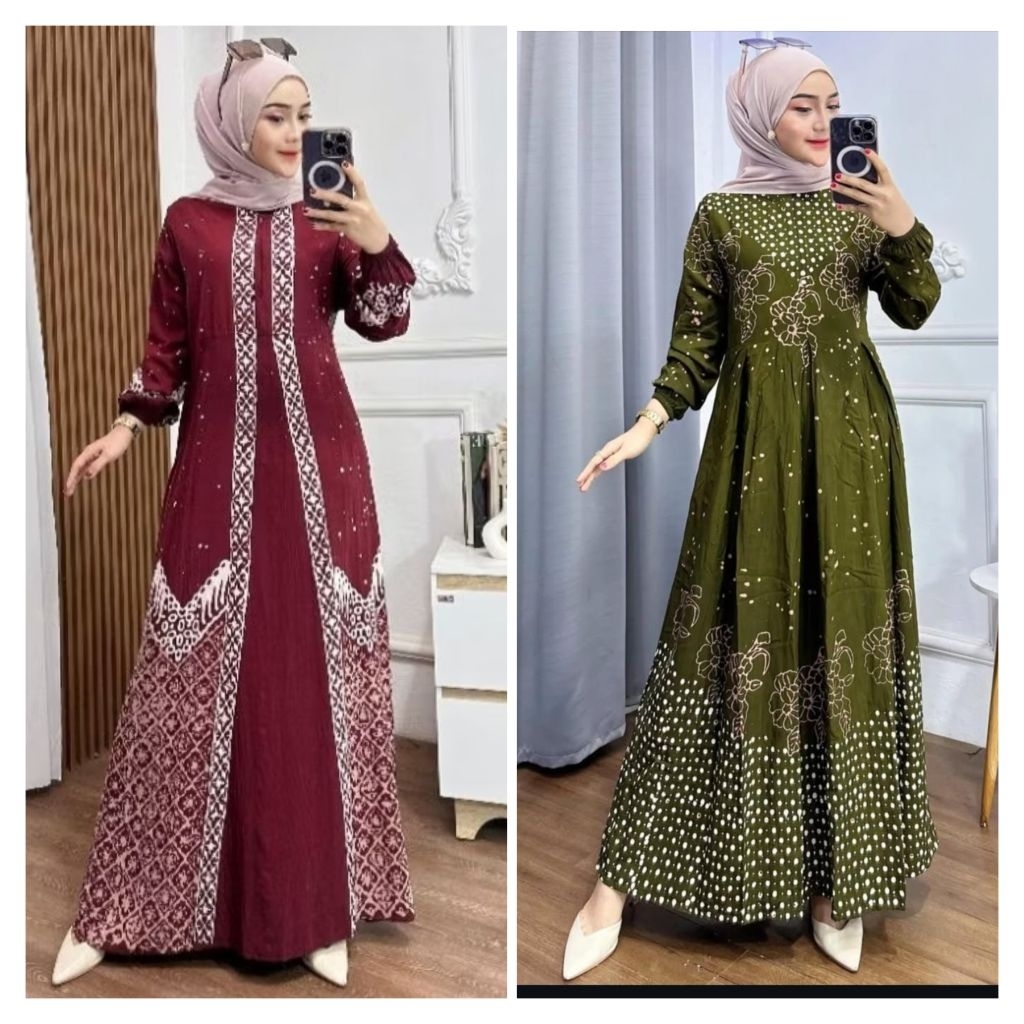 Jual M L XL Batikarsyad - Gamis Twill Rayon Super Premium Model Floy ...