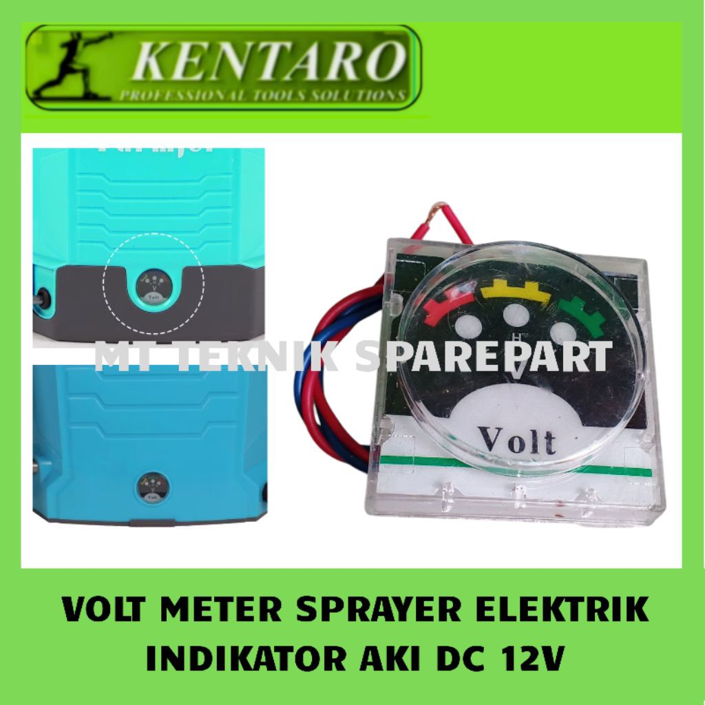 Jual VOLT METER / INDIKATOR AKI TABUNG SPRAYER ELEKTRIK DC 12V | Shopee ...