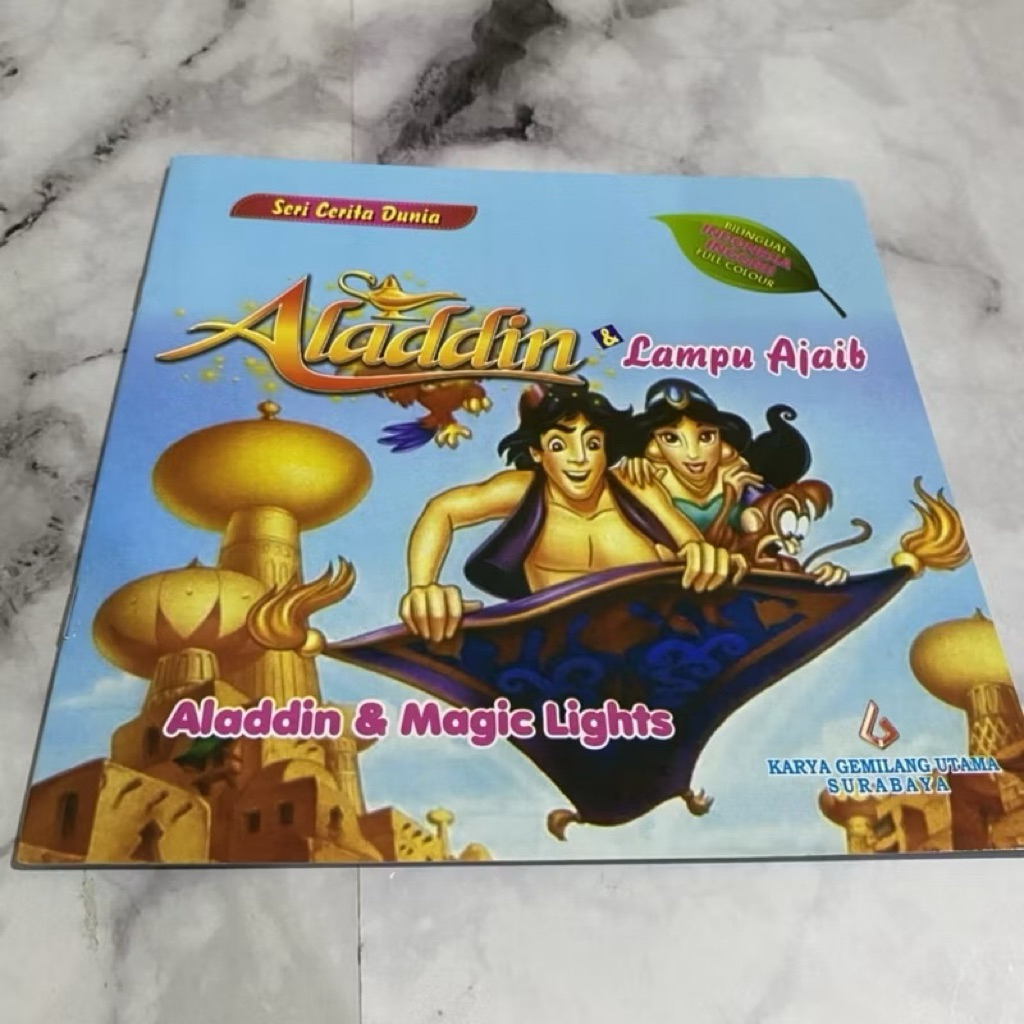 Jual Aladdin Jasmine disney princess Buku Cerita anak bahasa indonesia ...