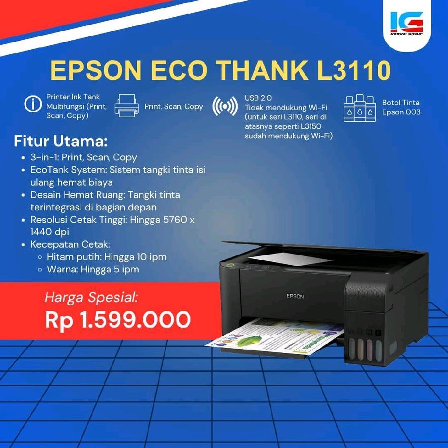 Jual Printer Epson L3110 Copy+Scan | Shopee Indonesia