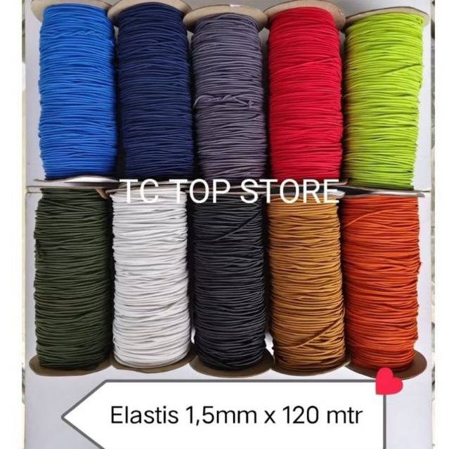 Jual Tali Karet 1,5mm (120 Mtr) / Tali Elastis / Tali String 1,5 mm ...