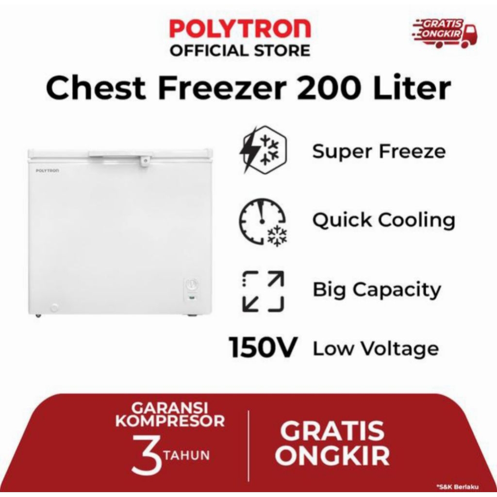 Jual BOX FREEZER POLYTRON 200 LITER PCF218 BOX FREEZER POLYTRON ...