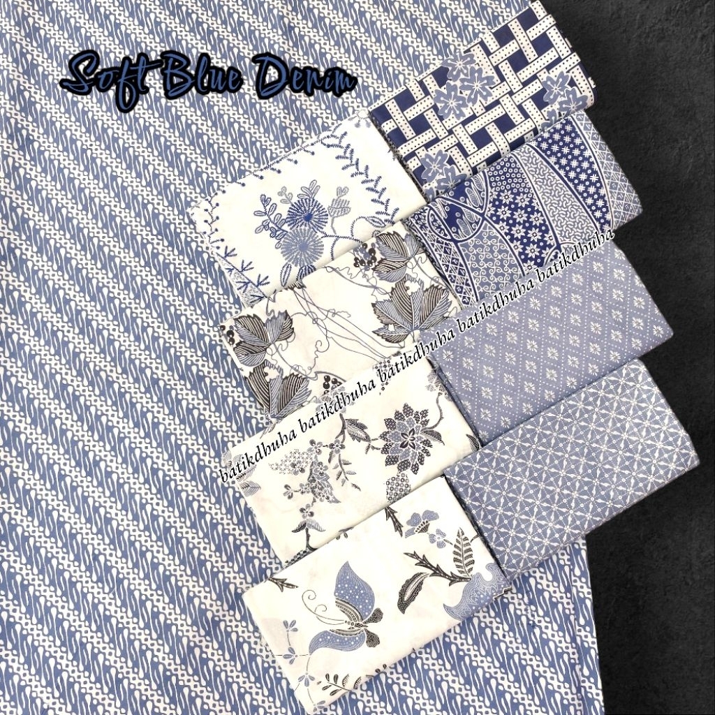 Jual Kain Batik Soft Blue Denim TRR 2 meteran | Shopee Indonesia