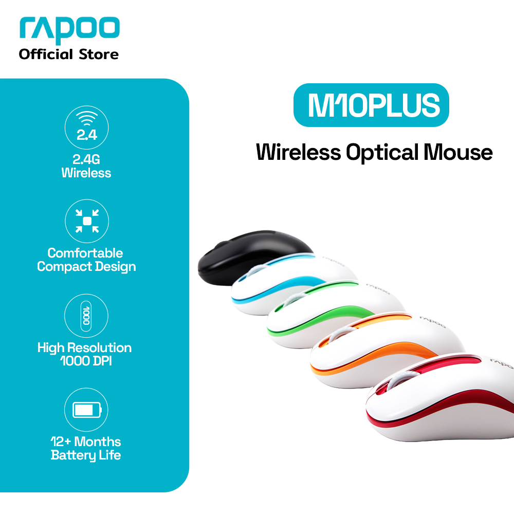 Jual Rapoo Wireless Optical Mouse M10 Plus 2.4GHz Plug and Play ...