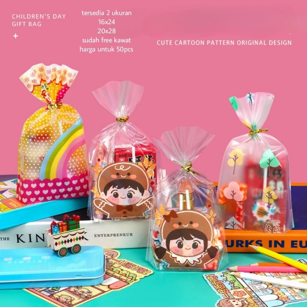 Jual 50pcs/pack PLASTIK ROTI COOKIES /GODDIE BAG + KAWAT HADIAH HAMPERS ...