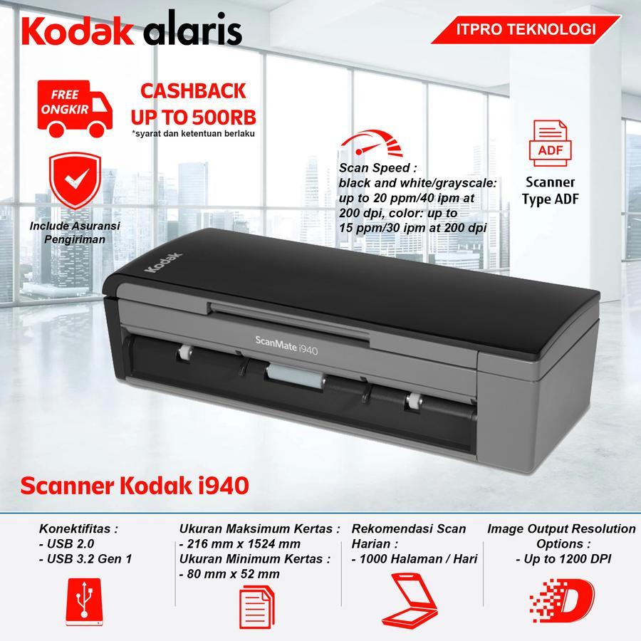 Jual Kodak Alaris Scanner i940 WIN (ADF: F4/A4) - 20 ppm | Shopee Indonesia