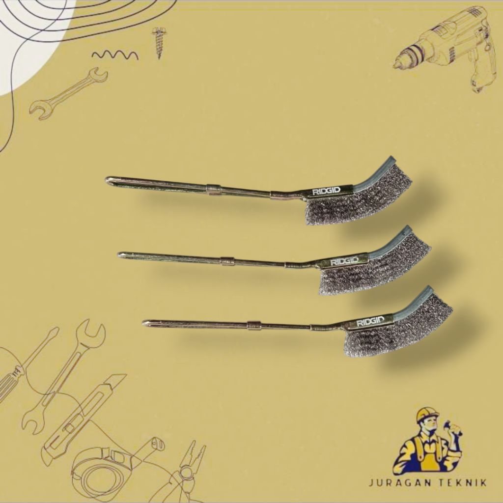 Jual Sikat Kawat Besi Stainless RIDGID Gagang Panjang Lengkung untuk ...