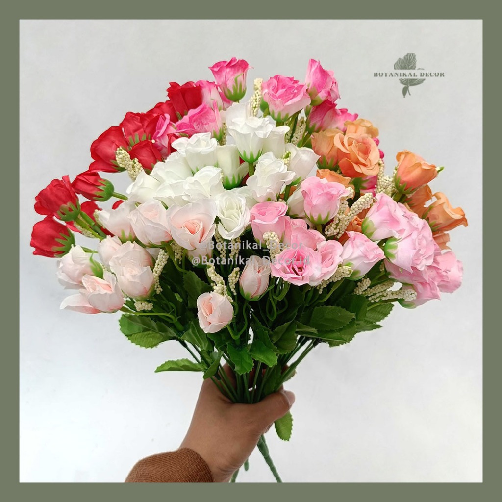 Jual Artificail Bouquet Spray Rose Premium Artificial Flower Bunga ...