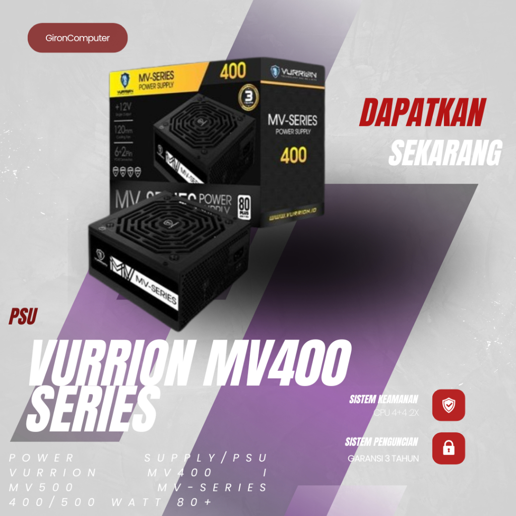 Jual PSU VURRION MV400 I MV500 MV-SERIES 400/500 WATT 80+ | Shopee ...