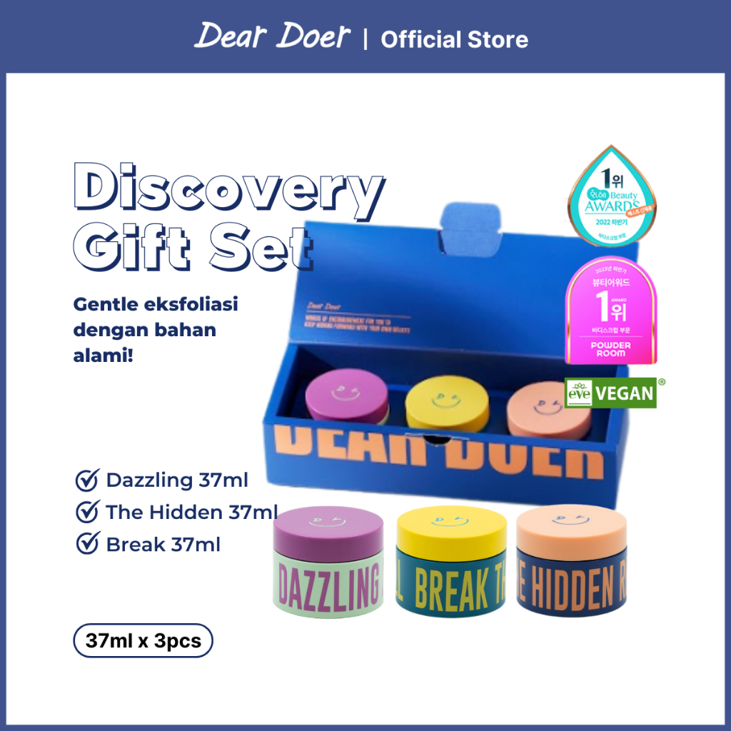 Jual DEAR DOER Discovery Gift Set (Body Scrub 37ml x 3pcs) | The Hidden ...