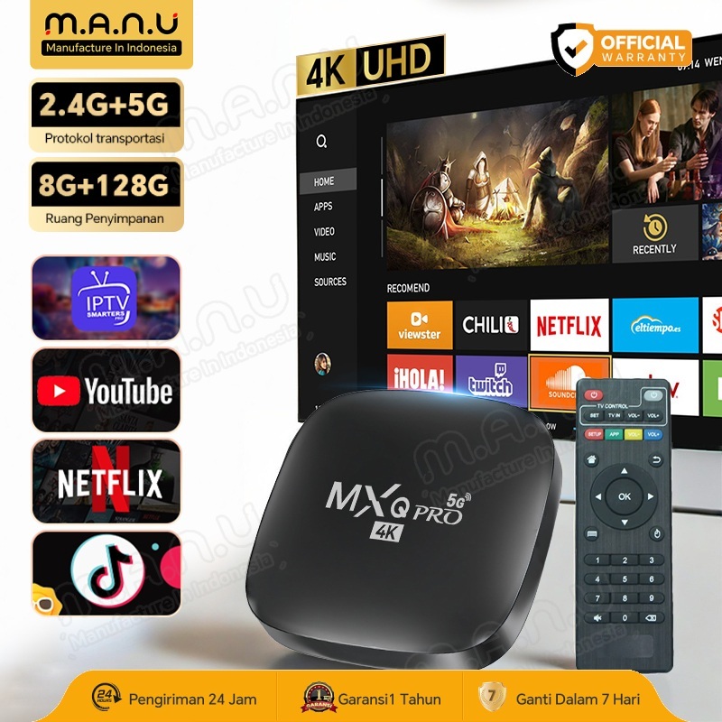 Jual MANU Android TV Box MXQ PRO 4K HD Smart Set-top Box 8+128G 2.4GHz ...