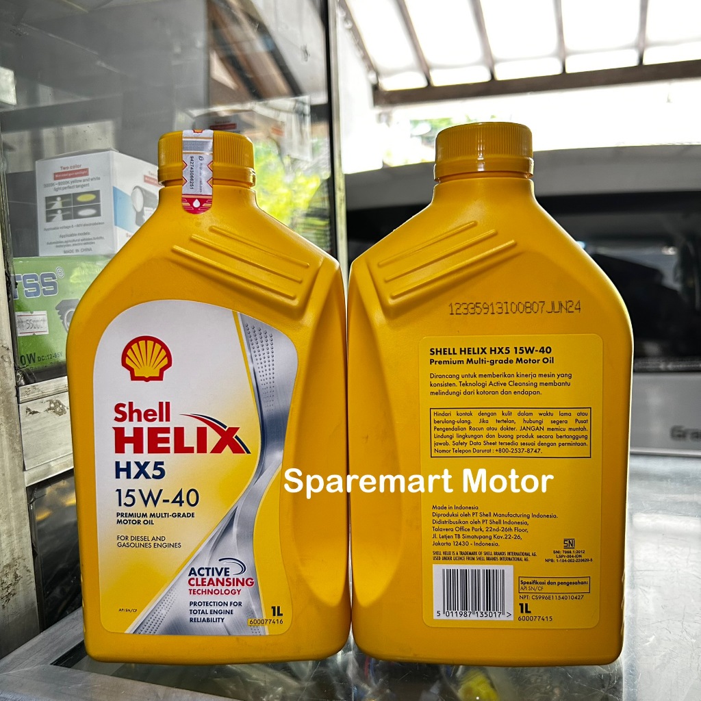 Jual Oli Shell Helix HX5 4T 15W-40 1L | Shopee Indonesia
