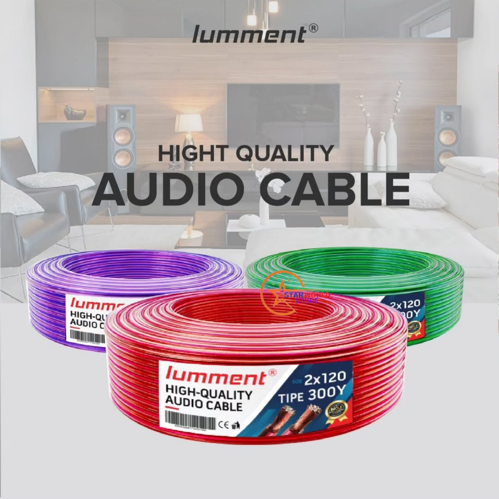 Jual LUMMENT Kabel Listrik Transparan 2X30 2X50 2X80 2X120 Panjang 20 ...