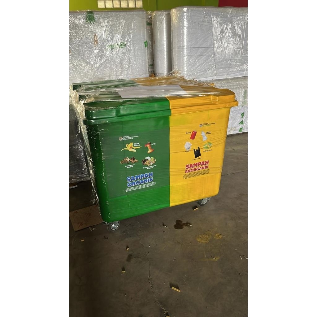 Jual tempat sampah/tong sampah besar fiber kapasitas 660 liter | Shopee Indonesia