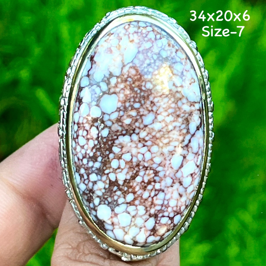 Jual Cincin Batu Akik Natutal Pirus Persia Putih Sisik (Asli Alam ...