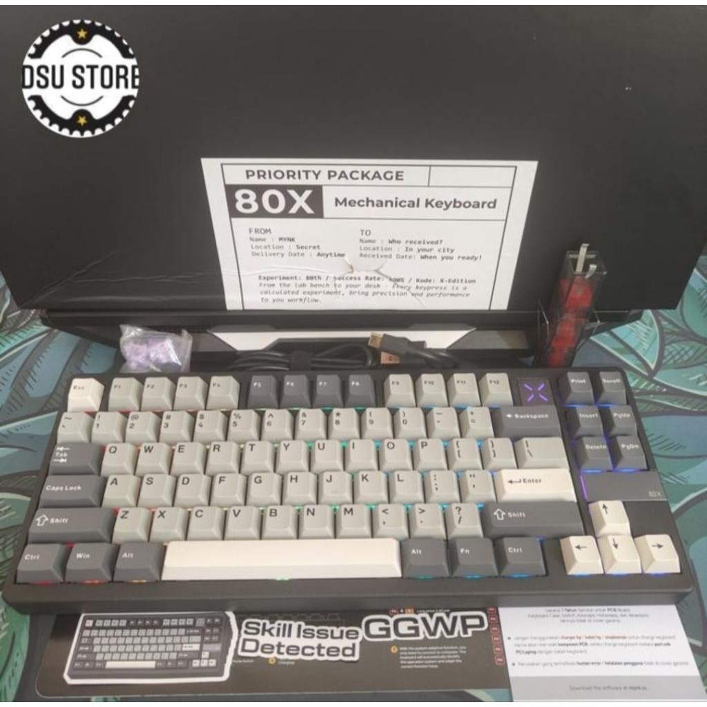 Jual MYNK-80X Aluminum Wireless Mechanical Keyboard 80% - Black Star ...