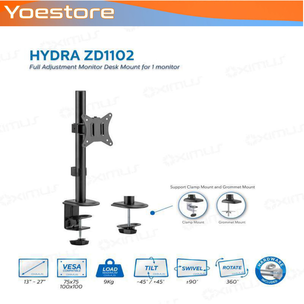 Jual BRACKET MEJA LCD LED TV 1 Monitor 13" - 27" OXIMUS HYDRA ZD1102 ...