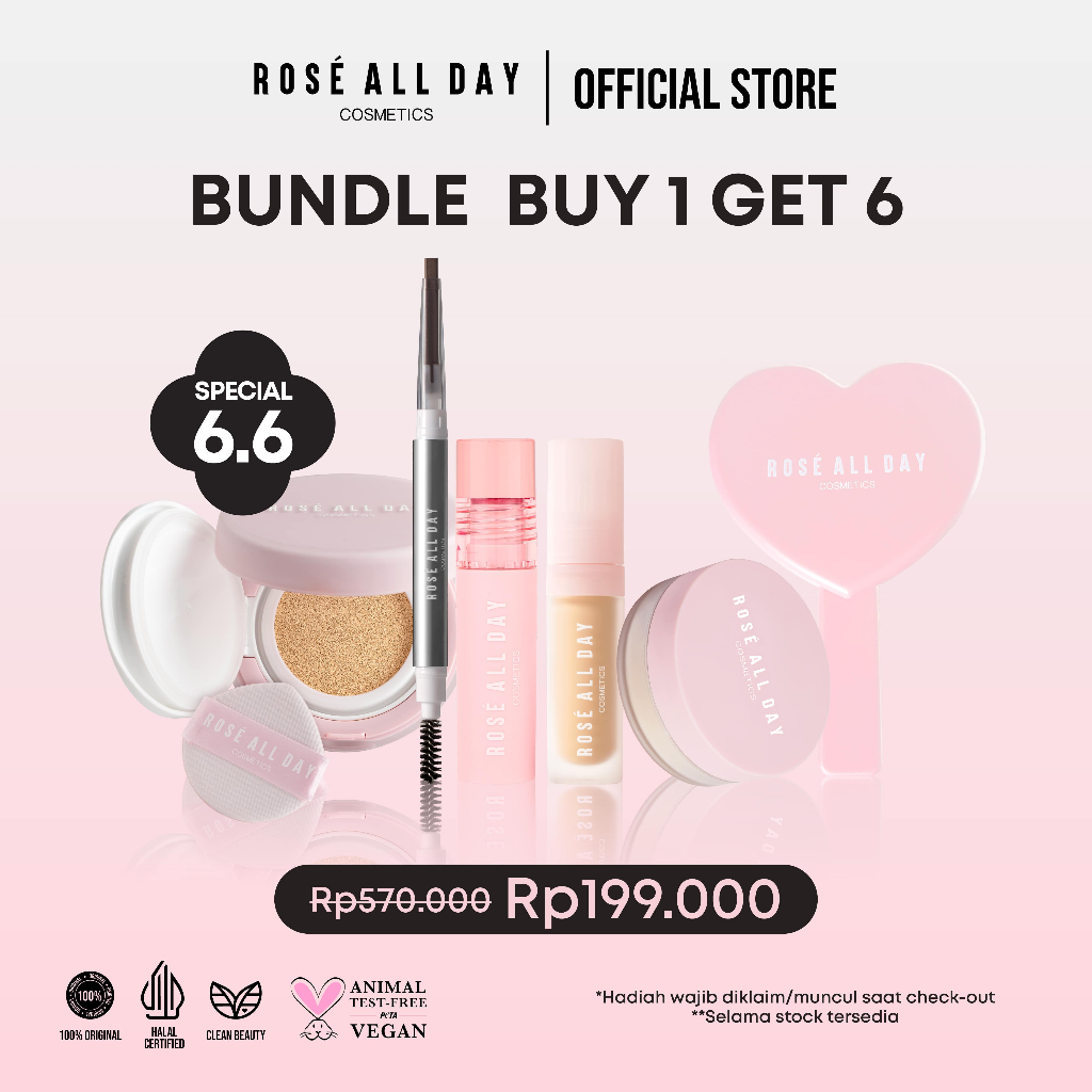 Jual [SPECIAL 6.6] Buy 1 Get 6 - Rose All Day Makeup Set | Shopee Indonesia