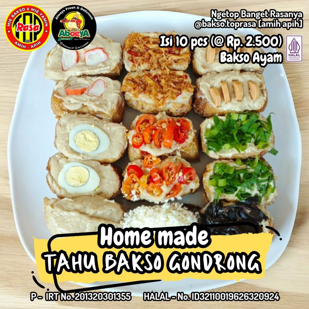 Jual Frozen Bakso Tahu Bakso Topping Tahu Bakso Gondrong [Mix isi 10pcs ...