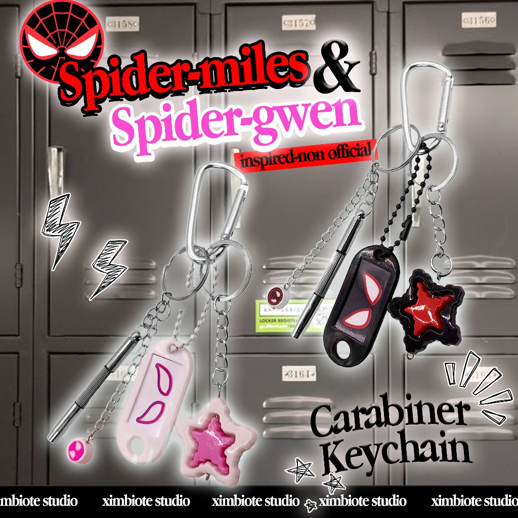 Jual "SPIDER-MILES & SPIDER-GWEN" Carabiner Keychain | TIDAK PRE-ORDER ...