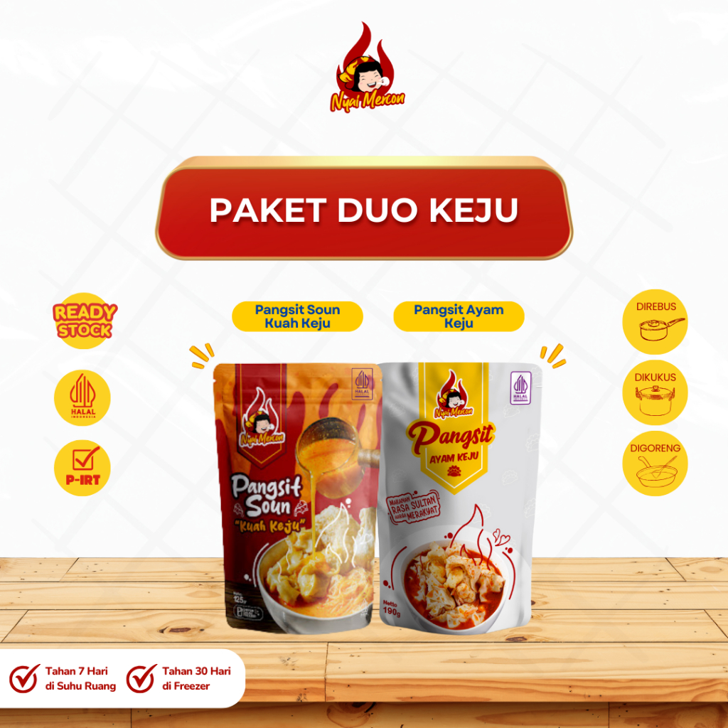 Jual Nyai Mercon- Paket Duo Keju (Pangsit Ayam Keju + Pangsit Soun Kuah ...