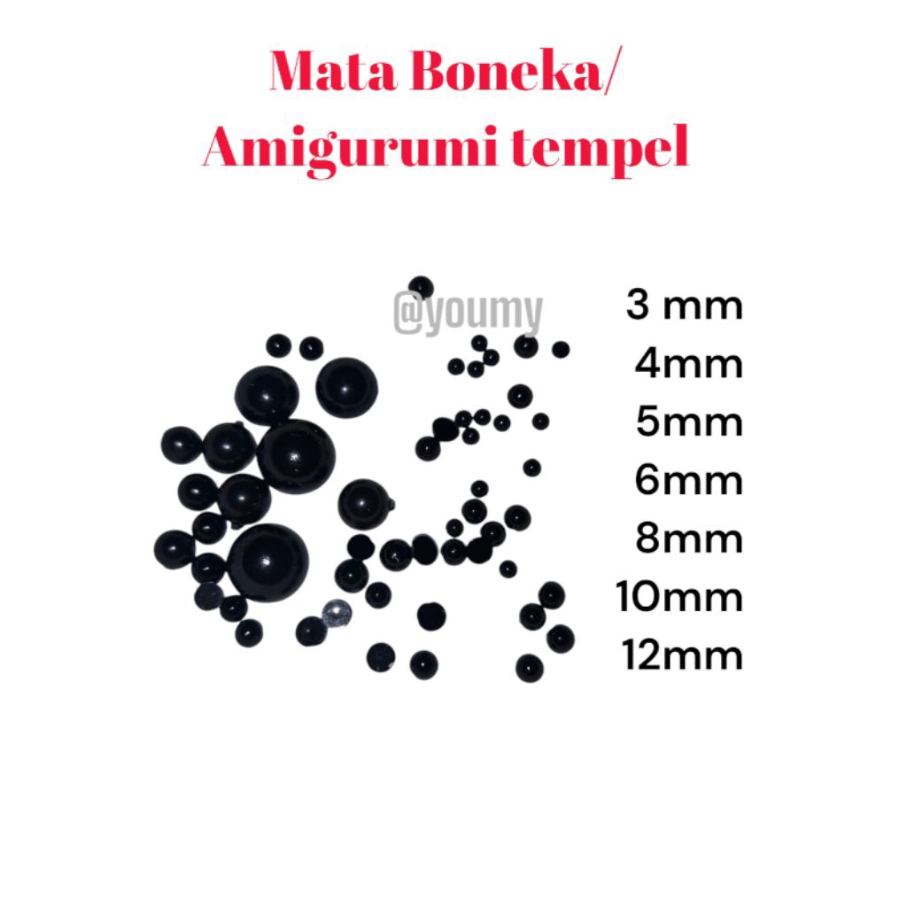 Jual Mata boneka tempel/mata amigurumi ukuran (3,4,6,8,10,12mm ...