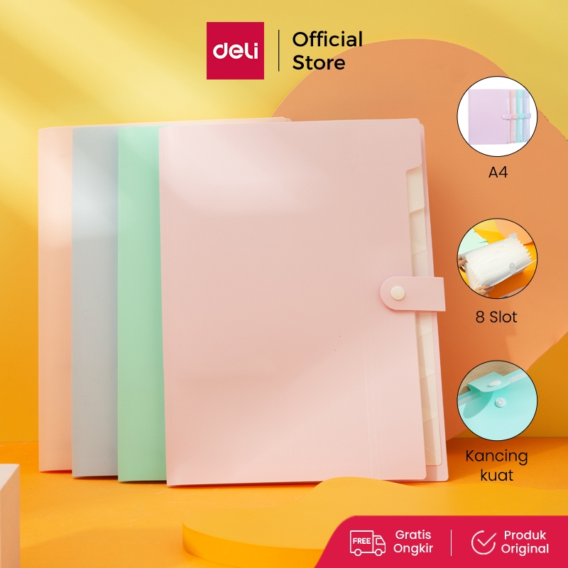 Jual Deli Map Dokumen Harmonika / Expanding File A4 8 Slot Edisi Terbatas CF698 | Shopee Indonesia