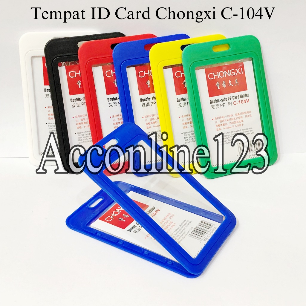 Jual Tempat ID Card Holder Plastik Doff 2 Sisi C-104V / Casing ID Card ...