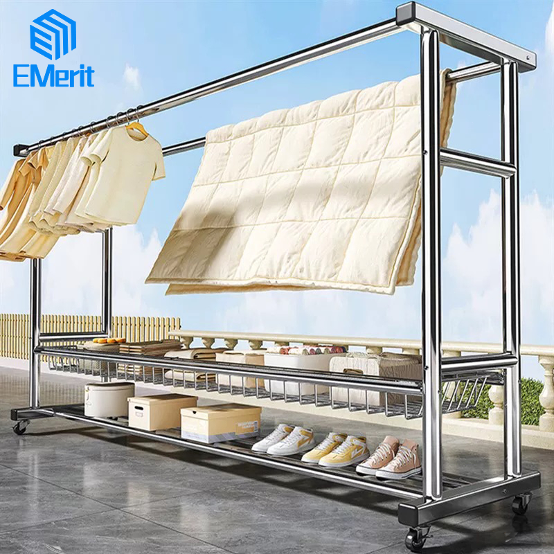 Jual Rak Gantungan Baju Berdiri Stainless Jemuran Baju Besi Kuat Besar ...