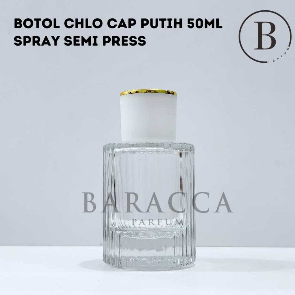 Jual Botol Parfum Chlo 50ML Semi Press Cap Putih - Botol Parfum Kosong Chlo - Botol Chlo 50ML ...