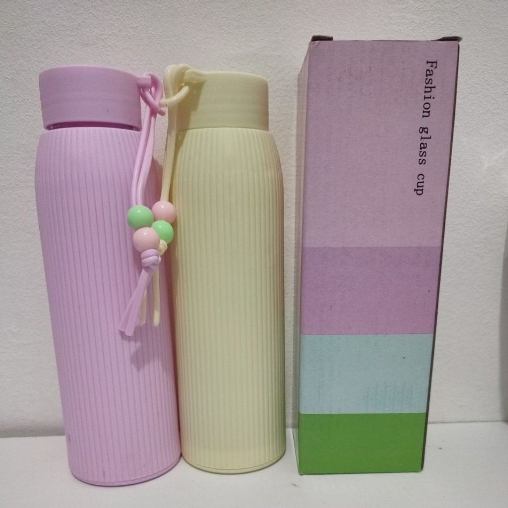 Jual TUMBLER / BOTOL MINUM KACA MACARON KEMAS BOX PABRIK | Shopee Indonesia