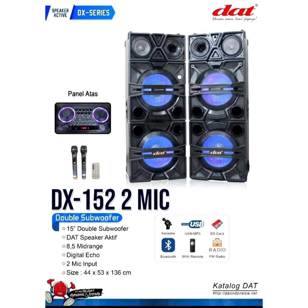 Jual DAT Speaker Active 15" inch Double DX-152 Mic | Shopee Indonesia