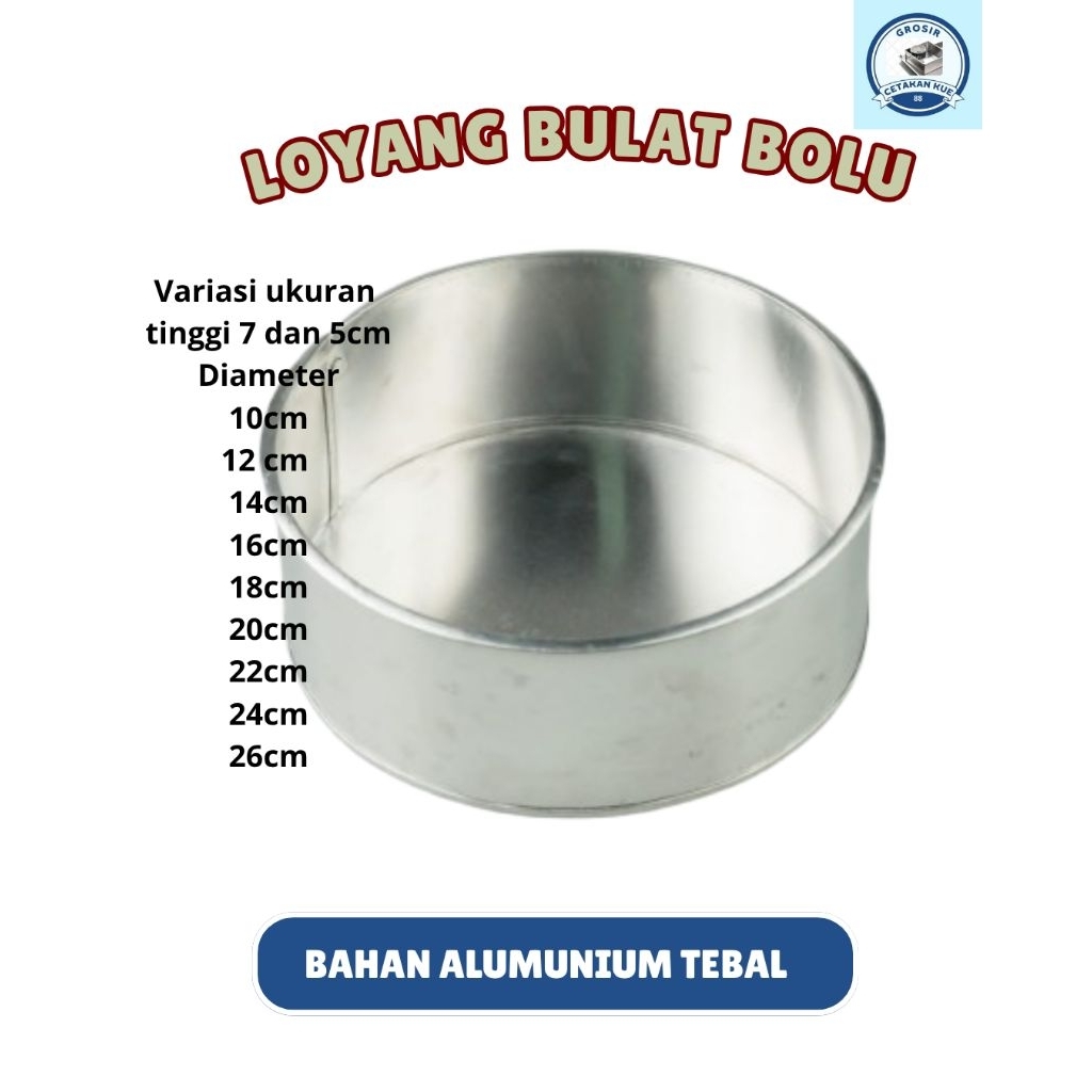 Jual Loyang Bulat/Loyang Kue Bulat/Loyang Bolu Bulat Alumunium Tebal ...