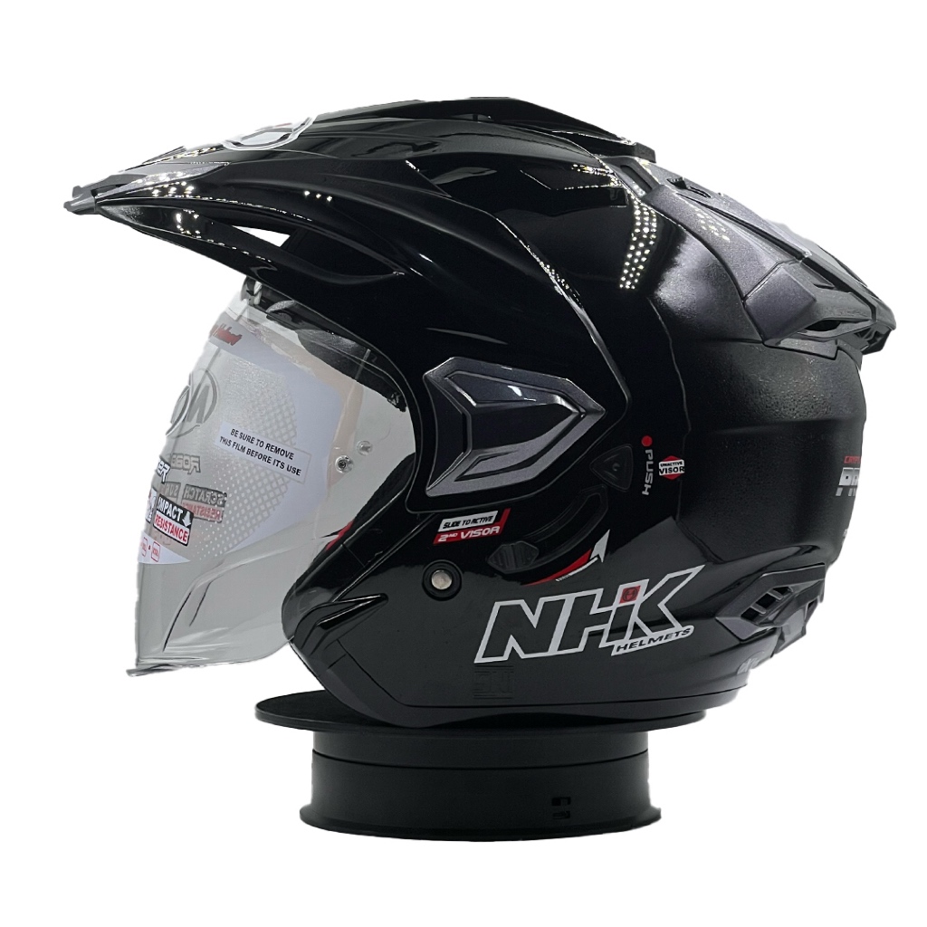 Jual Helm Half Face NHK Predator Crypton Solid Black | Shopee Indonesia