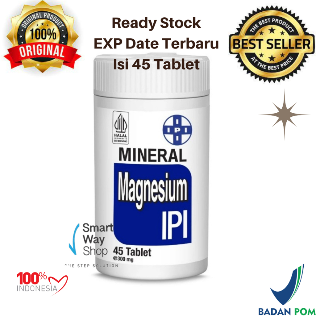 Jual Vitamin Magnesium IPI Mineral Magnesium 1 Botol isi 45 Tablet ORI ...