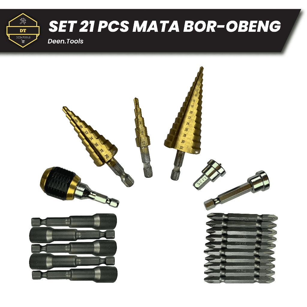 Jual Paket Set Mata Bor STEP DRILL dril mata bor Pagoda besi kerucut ...